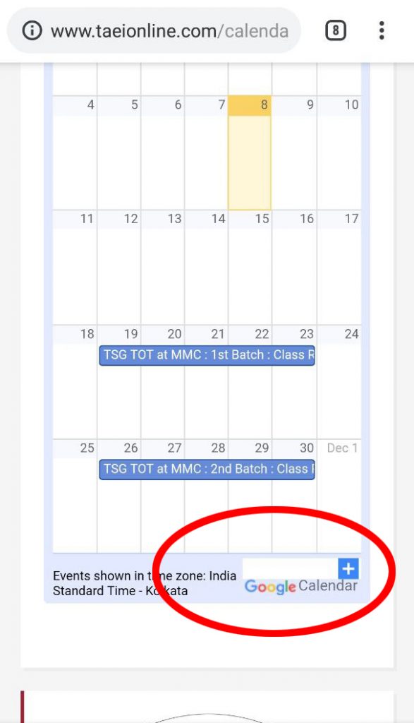 TAEI Calendar – TAEI